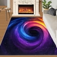 Black Light Galaxy Living Room Rug , Psychedelic Swirls Washable Rugs ...