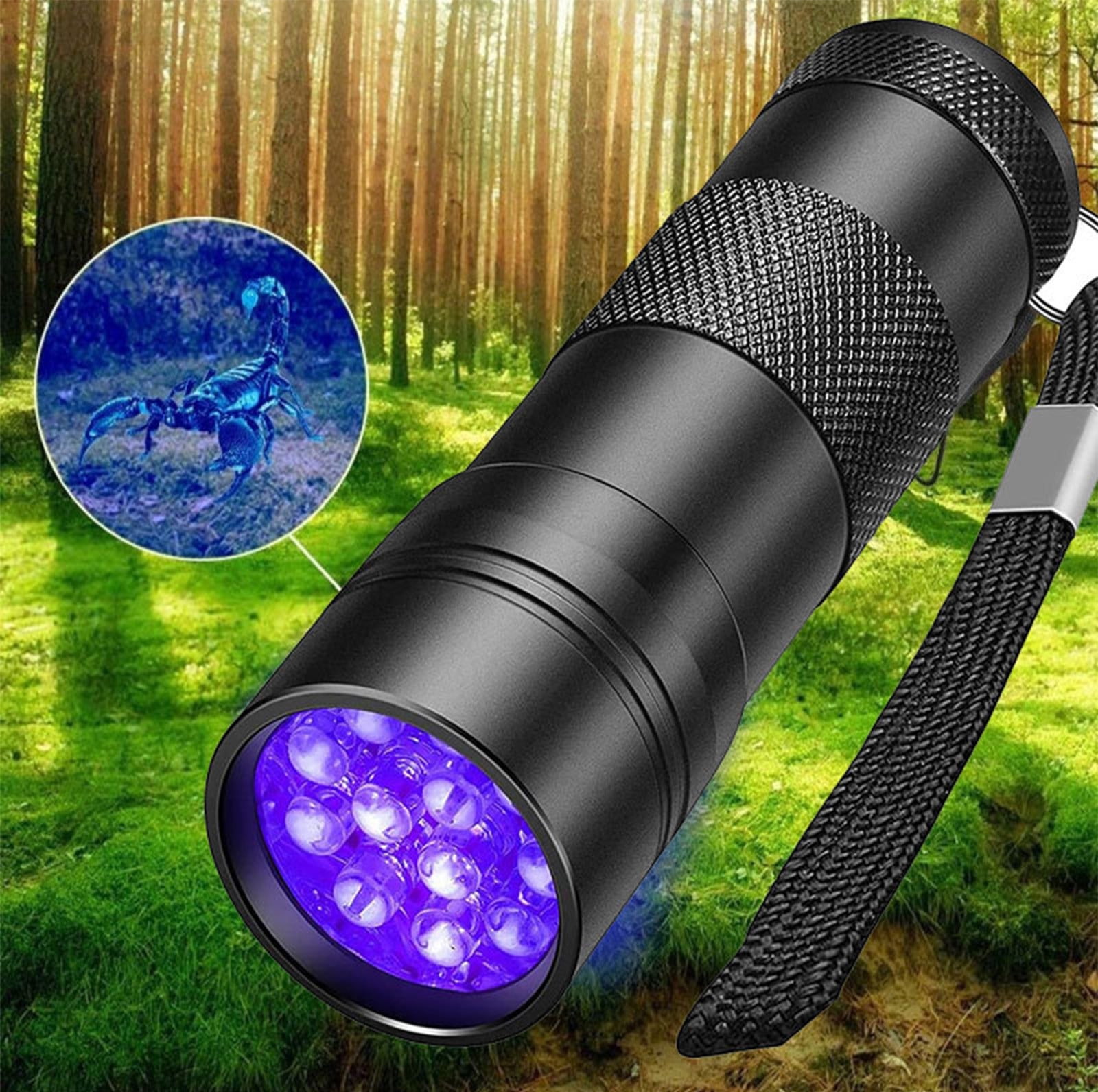 Black Light UV Light, 12 LED UV Flashlight, Powerful Mini Blacklight ...
