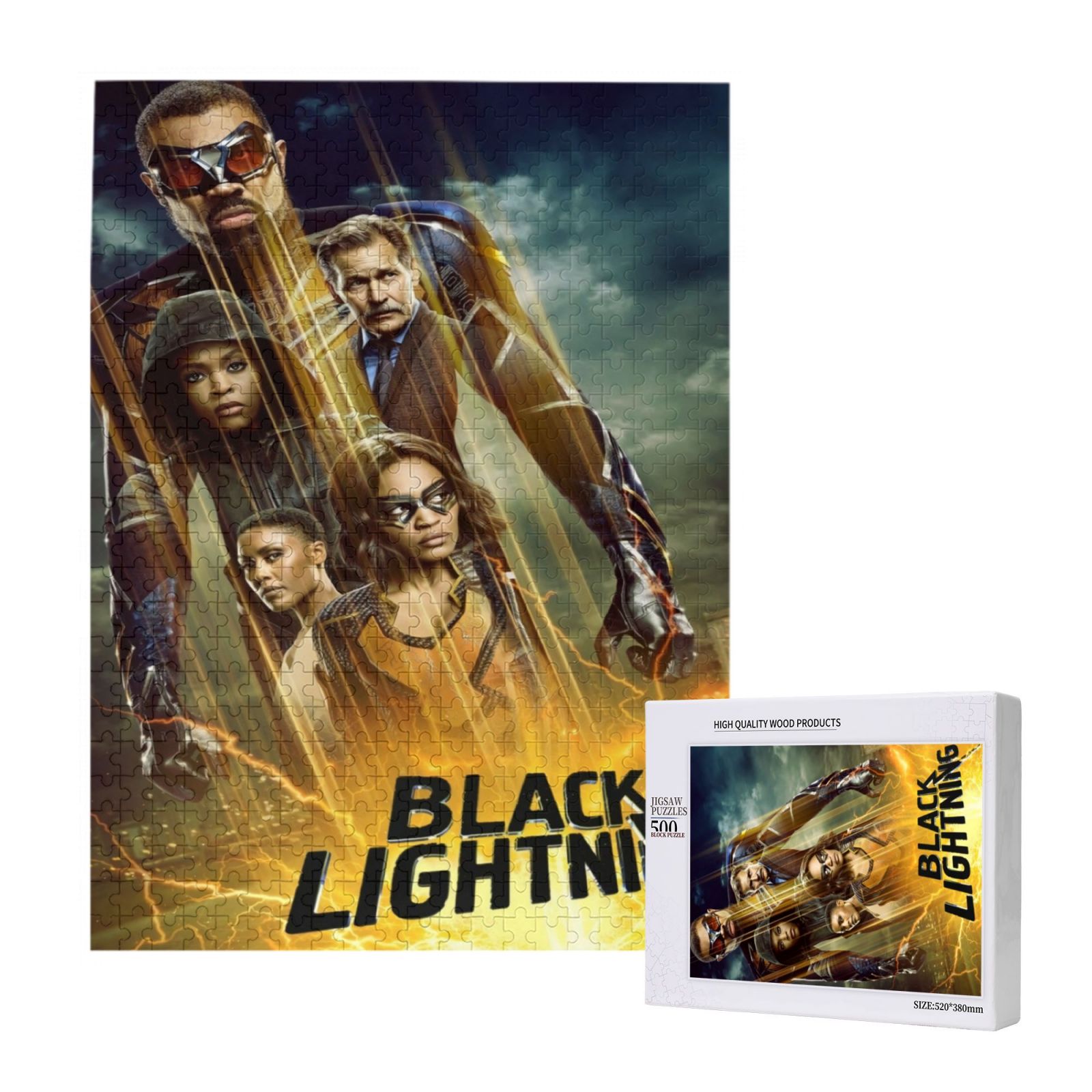 Black Lightning 1000 Piece Jigsaw Puzzle for Kids Adults, Colorful ...