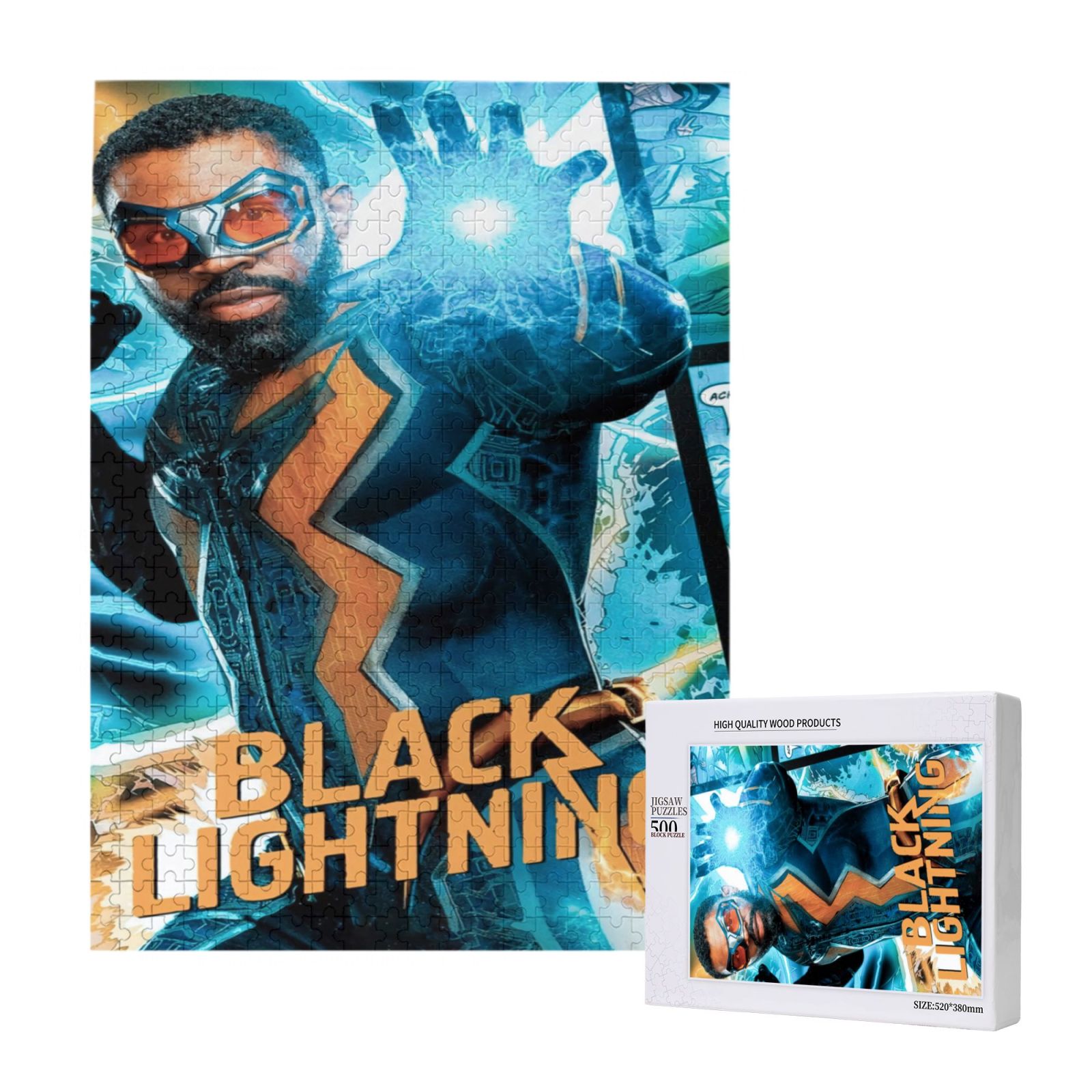 Black Lightning 1000 Piece Jigsaw Puzzle for Kids Adults, Colorful ...