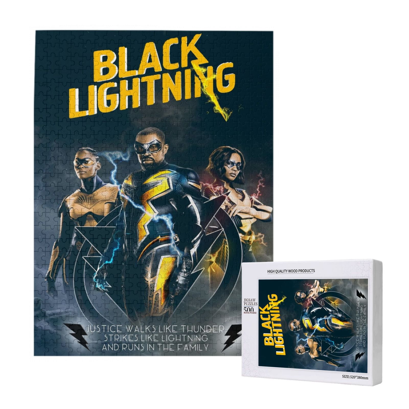 Black Lightning 1000 Piece Jigsaw Puzzle for Kids Adults, Colorful ...