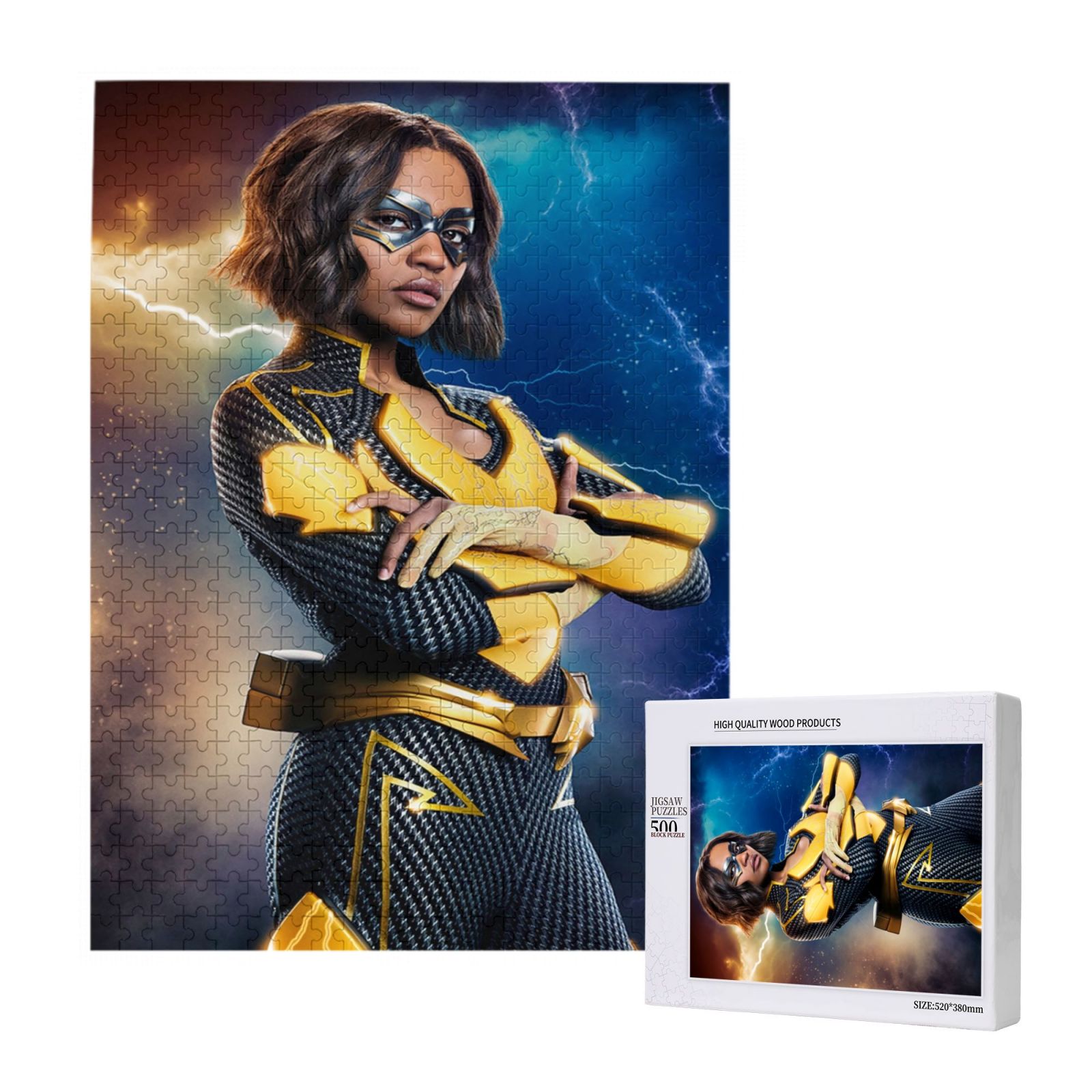 Black Lightning 500 Piece Jigsaw Puzzle for Kids Adults, Colorful ...