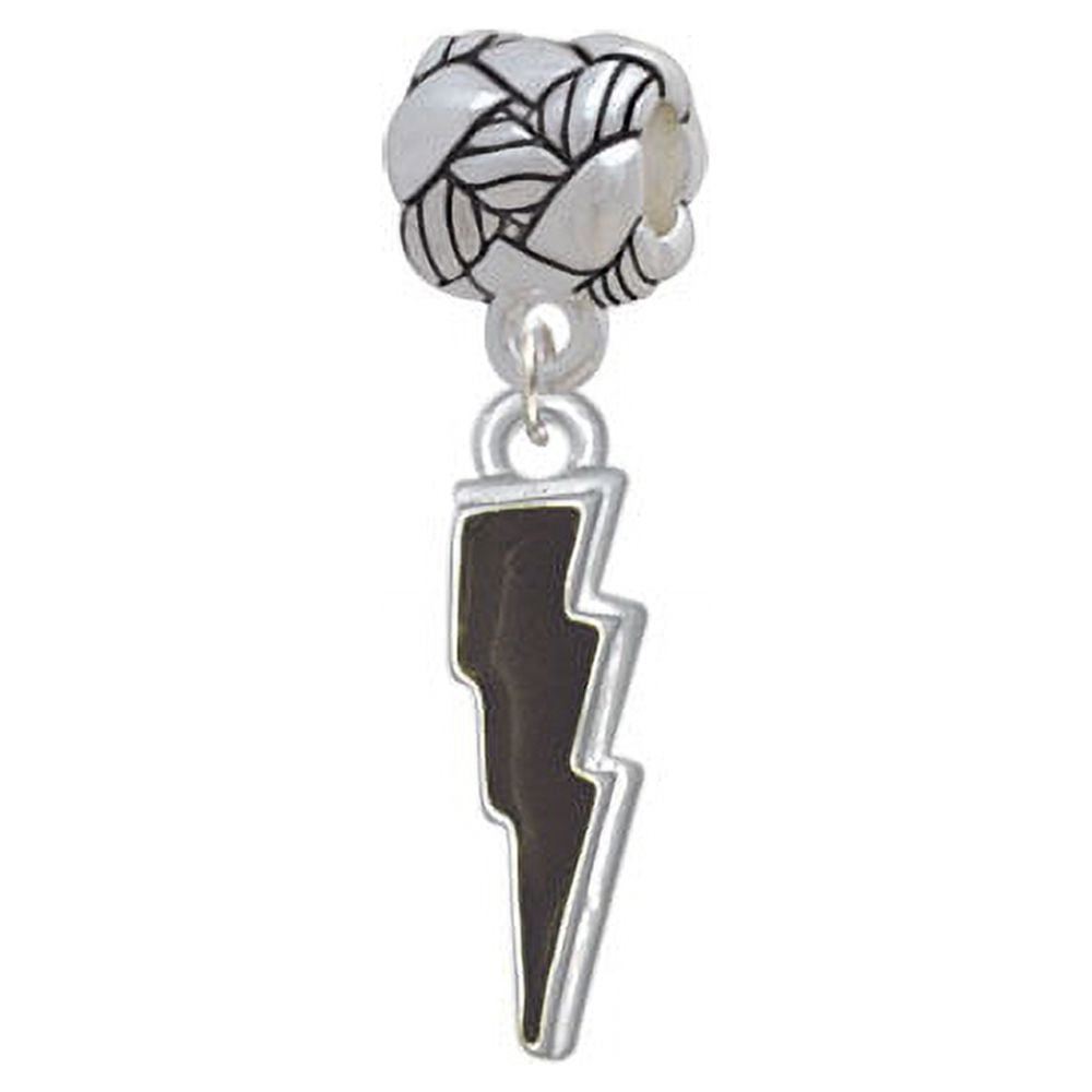Black Lightning Bolt - Woven Rope Charm Bead - Walmart.com
