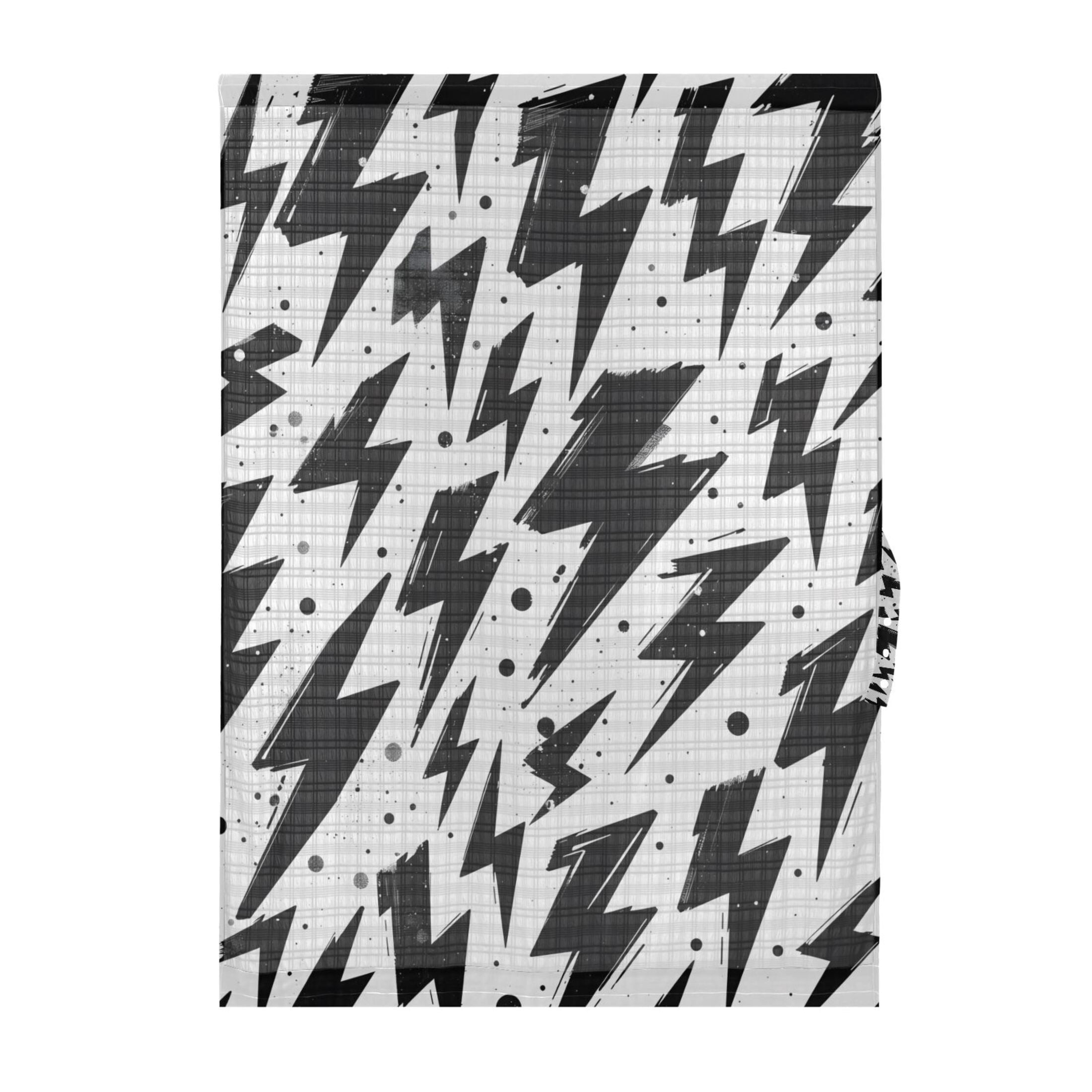 Black Lightning Pattern Door Curtain Sheer Privacy Light Filtering ...