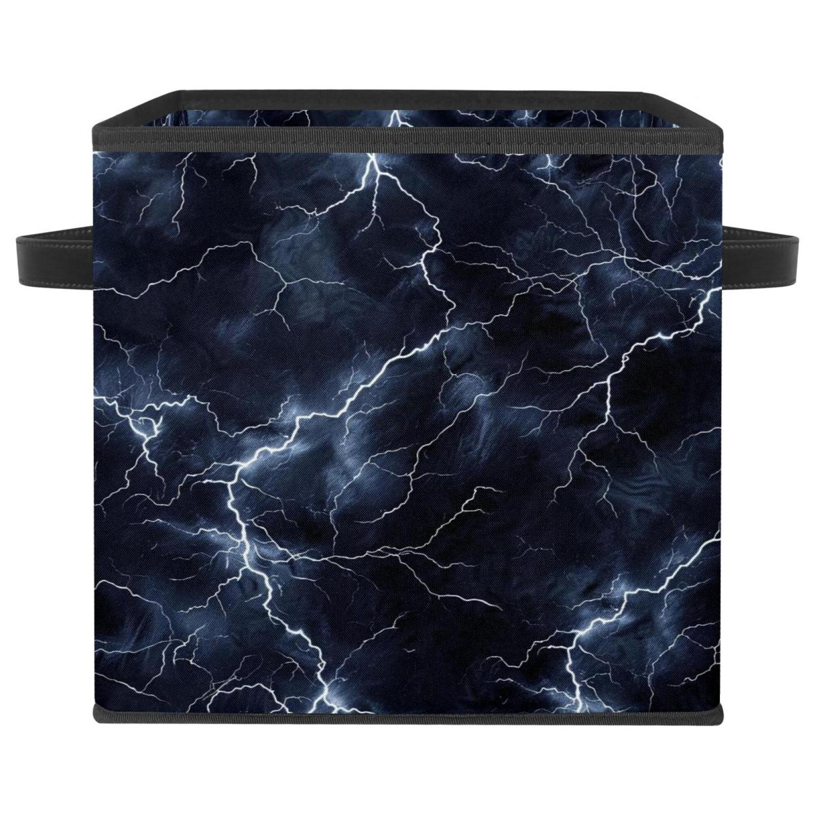 Black Lightning Storage Bins, Extra Large Closet Storage Cube for ...