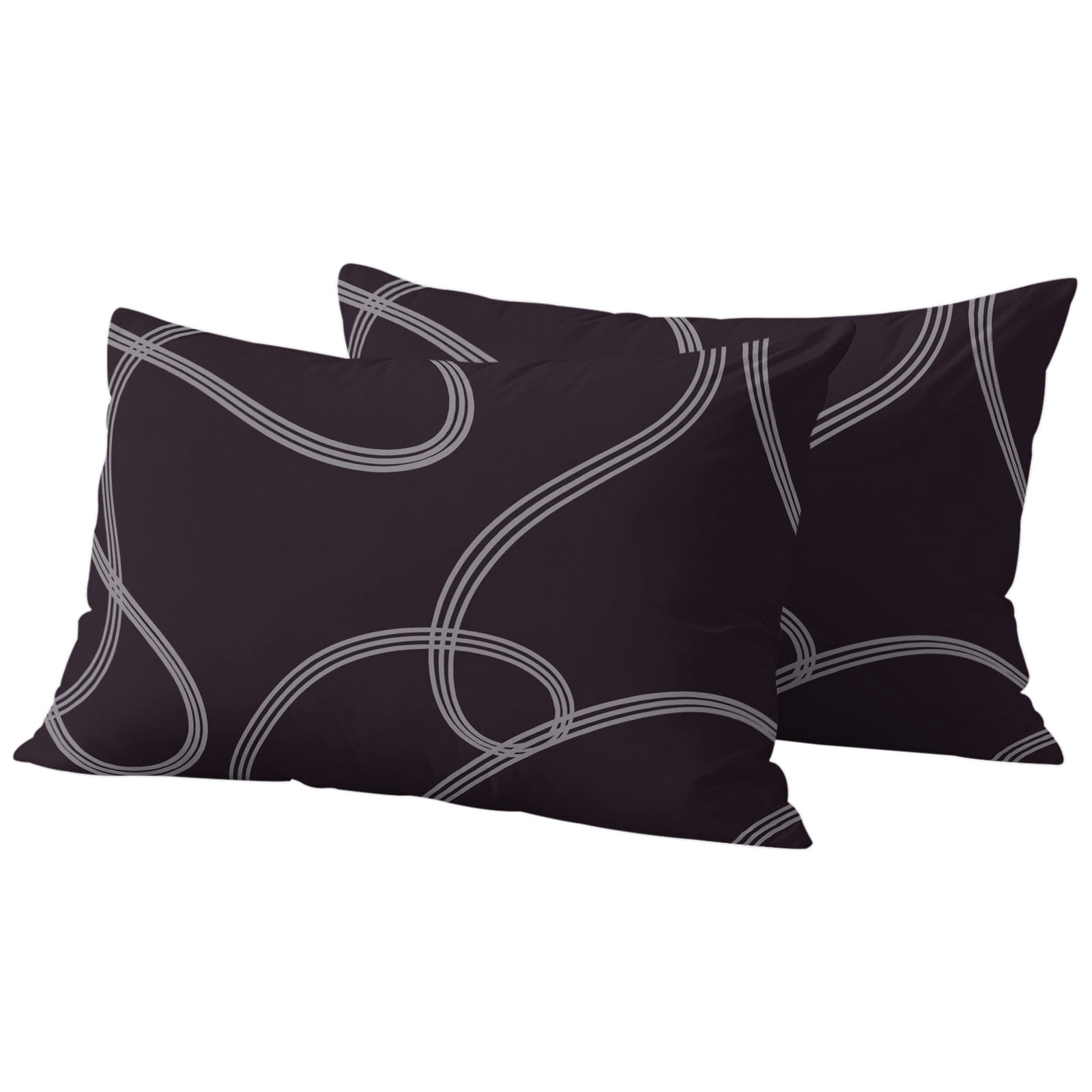 Black Line Art Outdoor Waterproof Pillow Covers, Modern Abstract ...