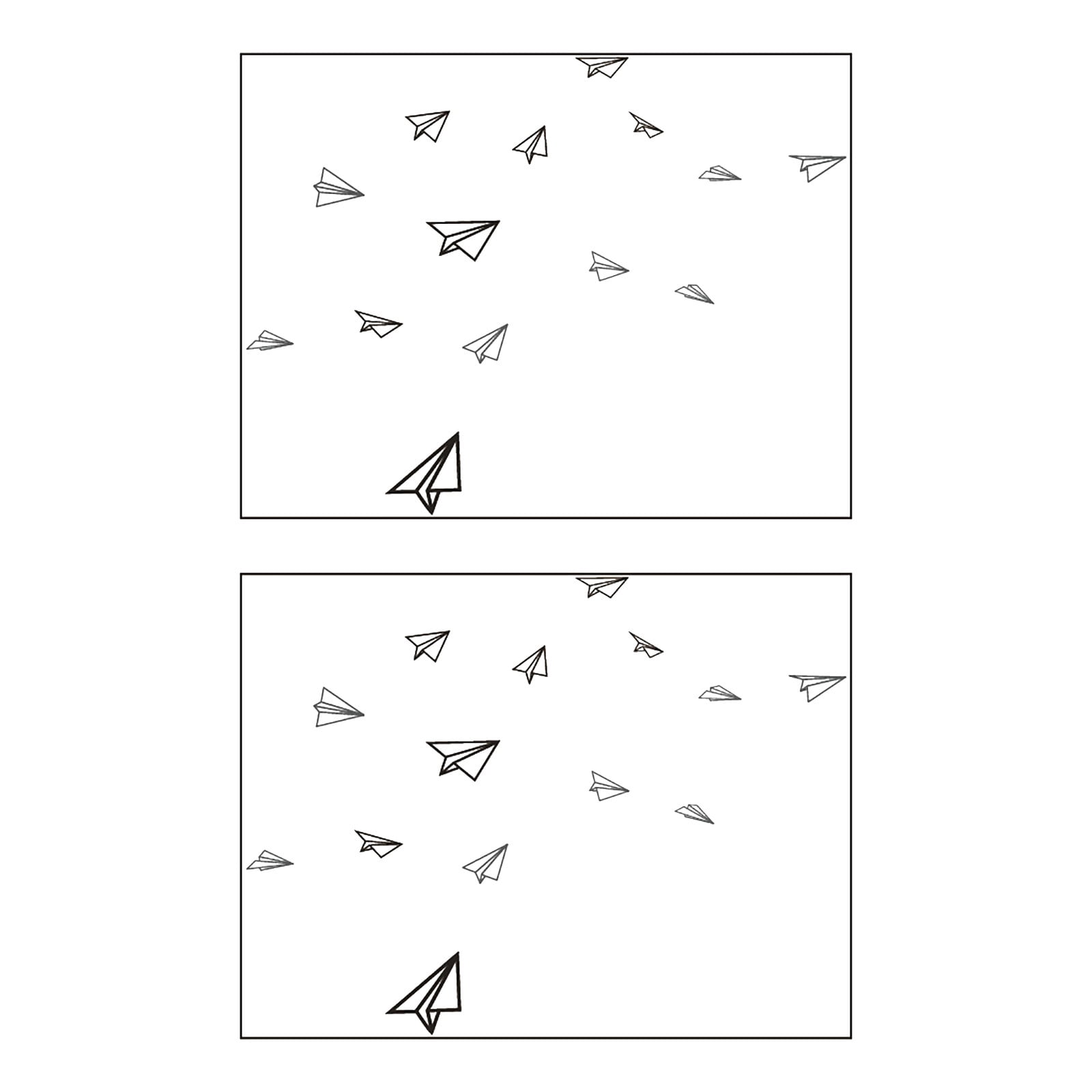 Black Line Paper Airplane Sticker Living Room Wall Sticker DIY Sticker ...