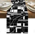 Black Linear Grid Table Runner, Modern Abstract Geometric Minimalist ...