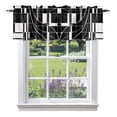 Black Linear Grid Valance Curtain 1 Panel, Modern Abstract Geometric ...