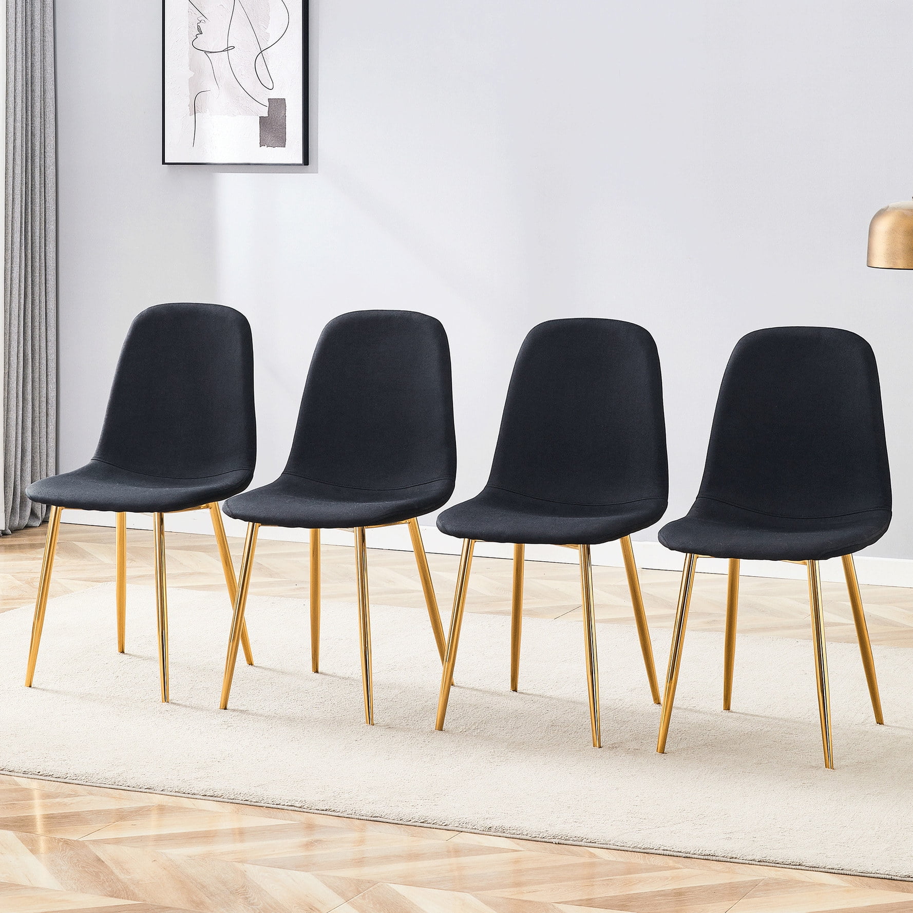 Black Linen-Cotton Material - High Resilience & Comfortable Seating ...
