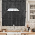 Black Linen Swag Curtains Valance and Tier Set, Rustic Boho Natural ...