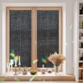 Black Linen Window Privacy Film Rustic Boho Natural Luxury Fabric ...