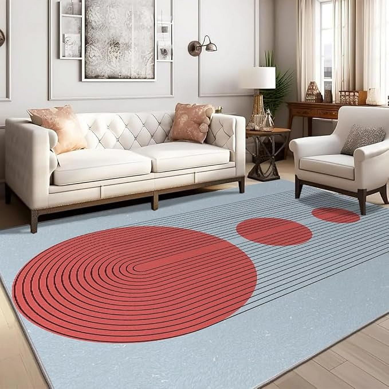 Black Lines Geometric Sun Area Rug, Bohemian Mid Century Aesthetic Rug ...