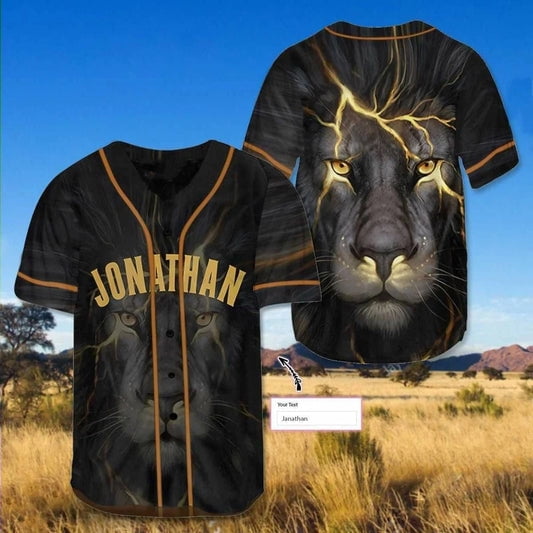 Black Lion King Baseball Jersey - Lion Custom Baseball Jersey Shirt For ...