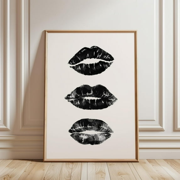 Black Lipstick Kisses Wall Art: Trendy Dorm Decor Poster Decor For ...