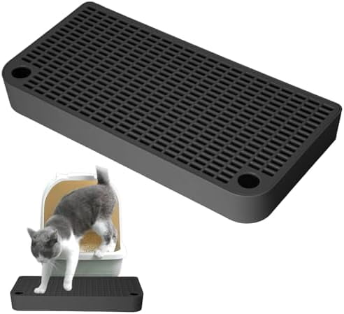 Black Litter Box Step Anti-Tracking & Easy to Clean,Portable Plastic ...