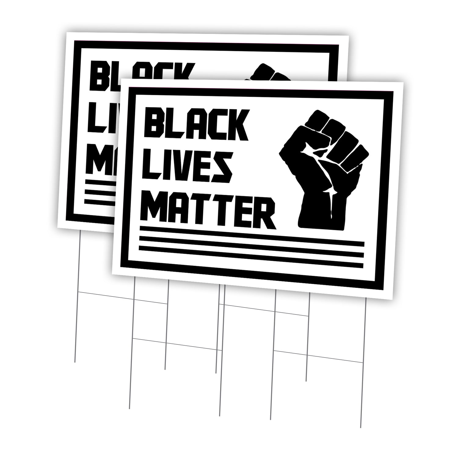 Black Lives Matter 2 Pack Of 24" x 36" Yard Sign & Stake | Business ...