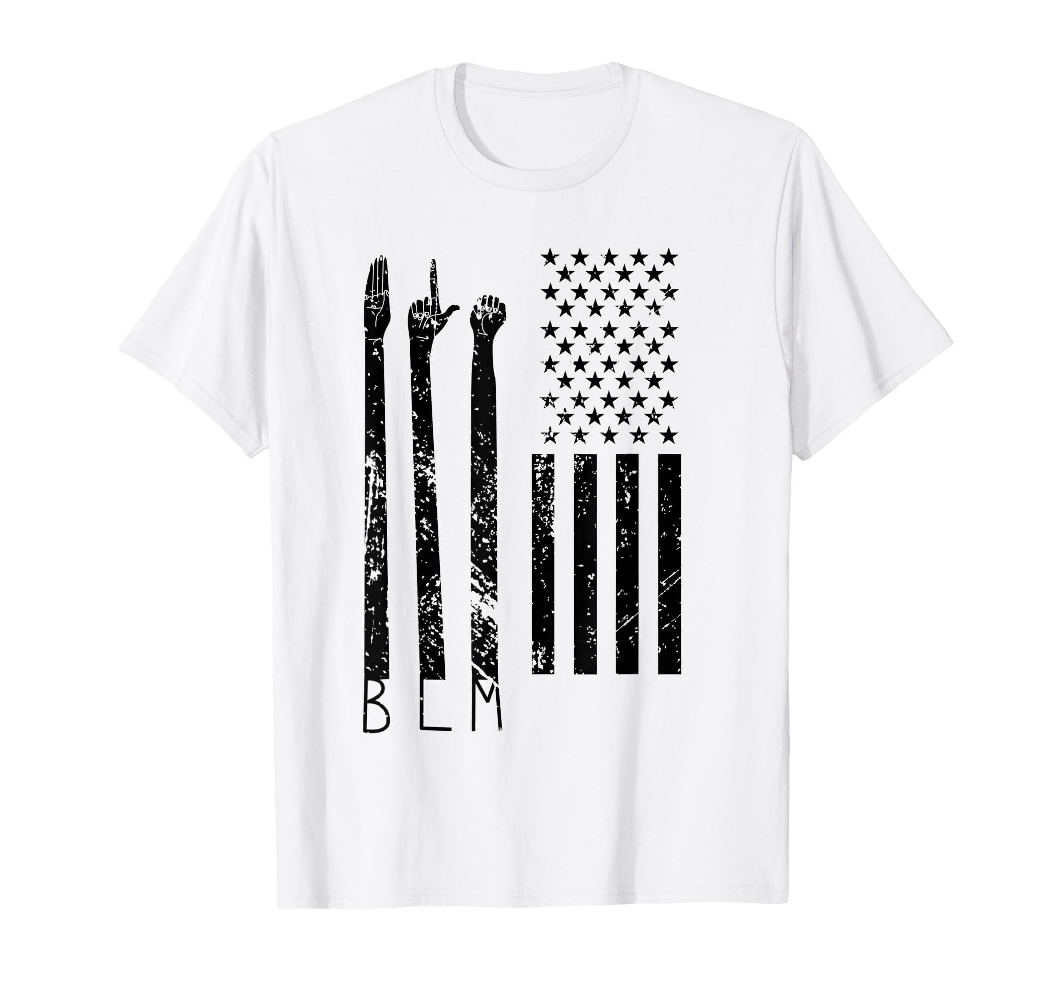 Black Lives Matter American Flag Sign Language BLM USA ASL T-Shirt ...