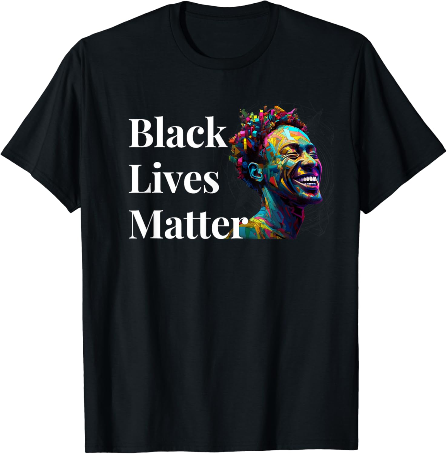 Black Lives Matter BLM Graffiti Smile happy man face Protest T-Shirt ...