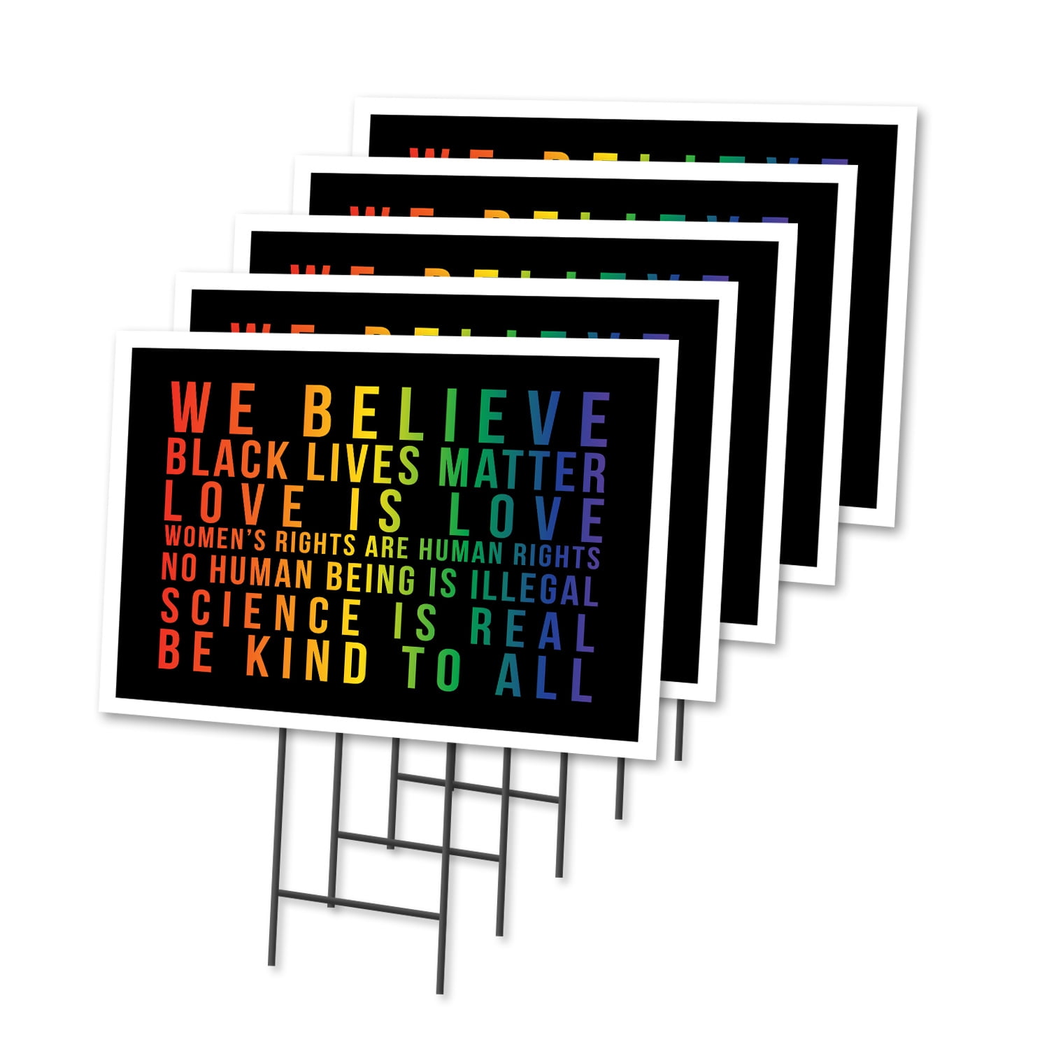 Black Lives Matter Be Kind To All Multi-Pack of Yard Signs & Stake ...