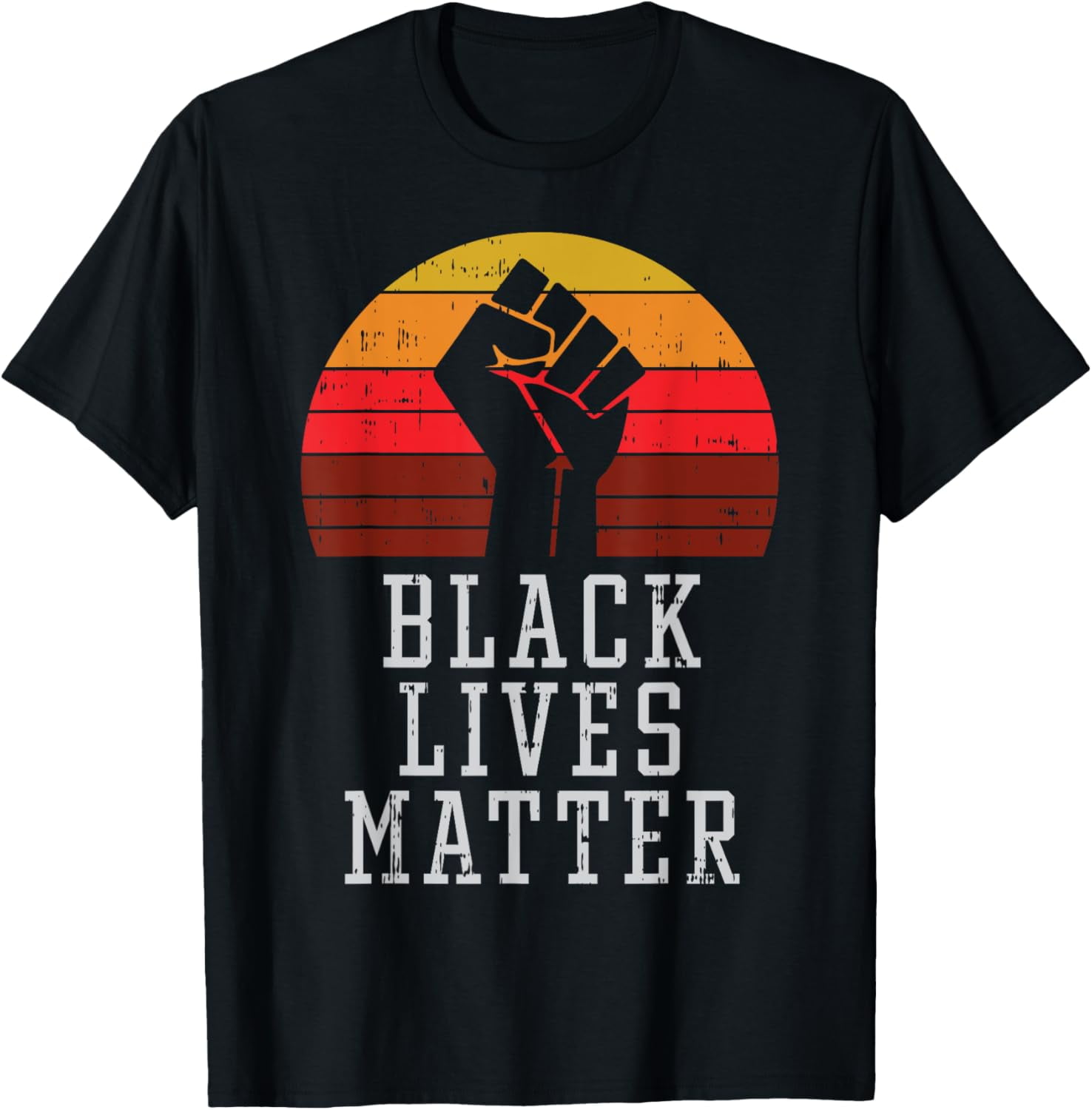 Black Lives Matter Raised Fist Melanin African History Pride T-Shirt ...