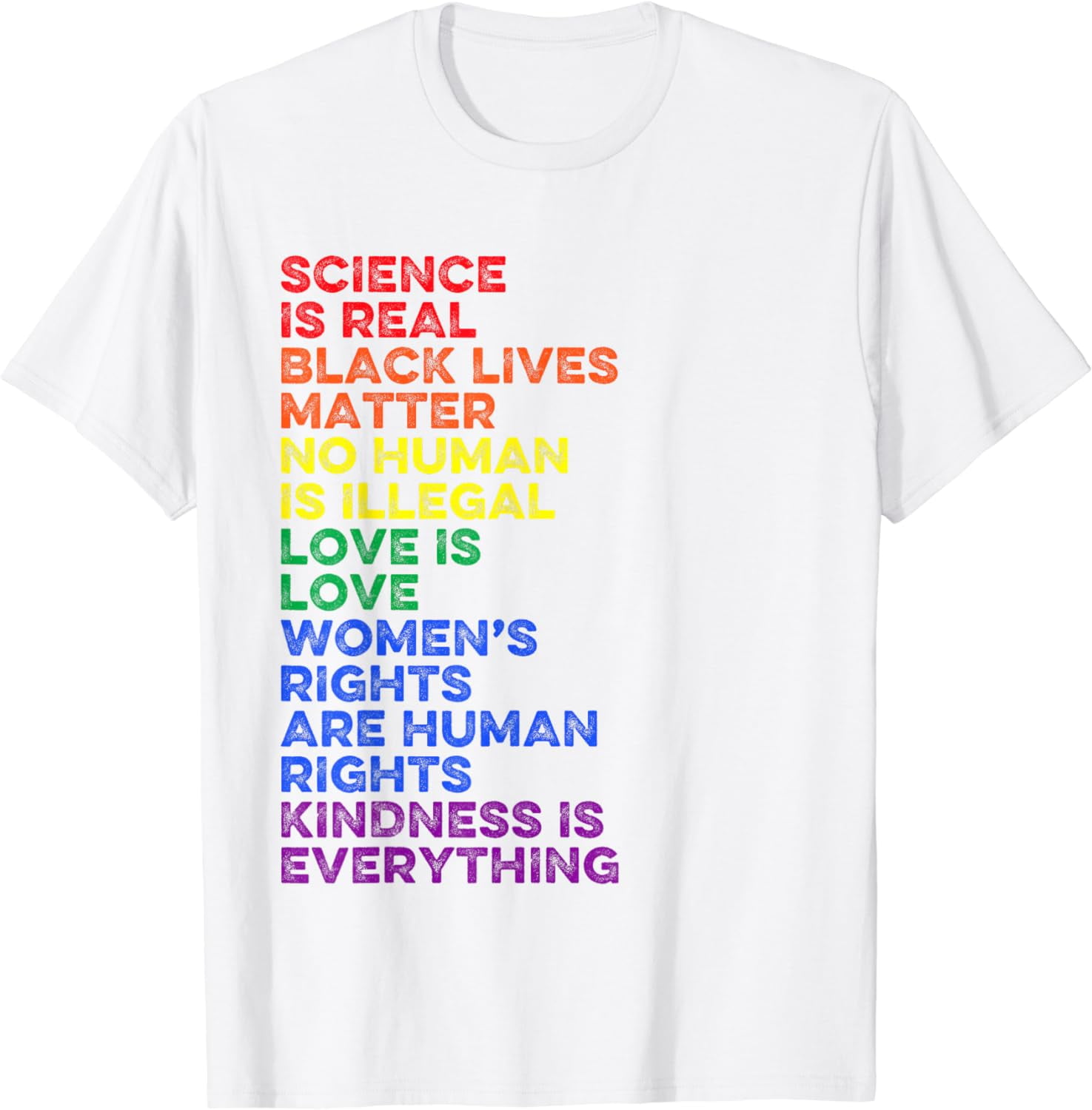 Black Lives Matter Science Is Real Rainbow LGBT Pride BLM T-Shirt ...