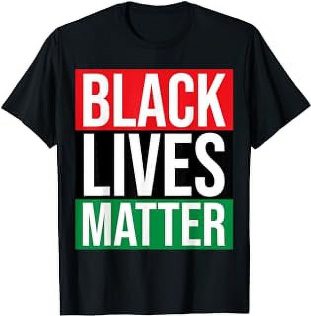 Black Lives Matter Shirt BLM with Pan-African Flag Colors T-Shirt ...