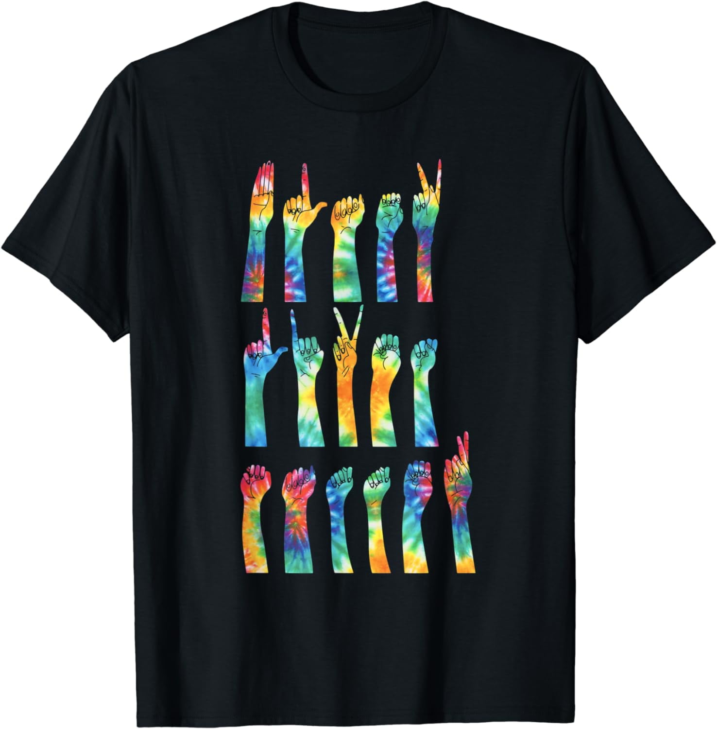 Black Lives Matter Tie Dye Shirt with ASL Hands BLM T-Shirt - Walmart.com