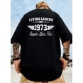Black Living Legend 1973 Back Print Graphic T-Shirt Mens Oversized ...