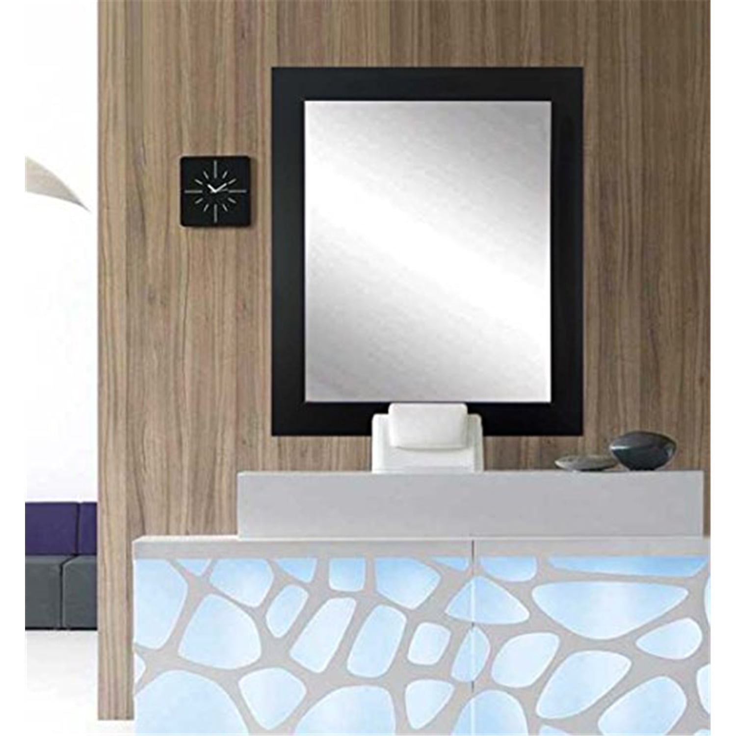 Black Lobby Design Hotel Style Wall Mirror - Walmart.com