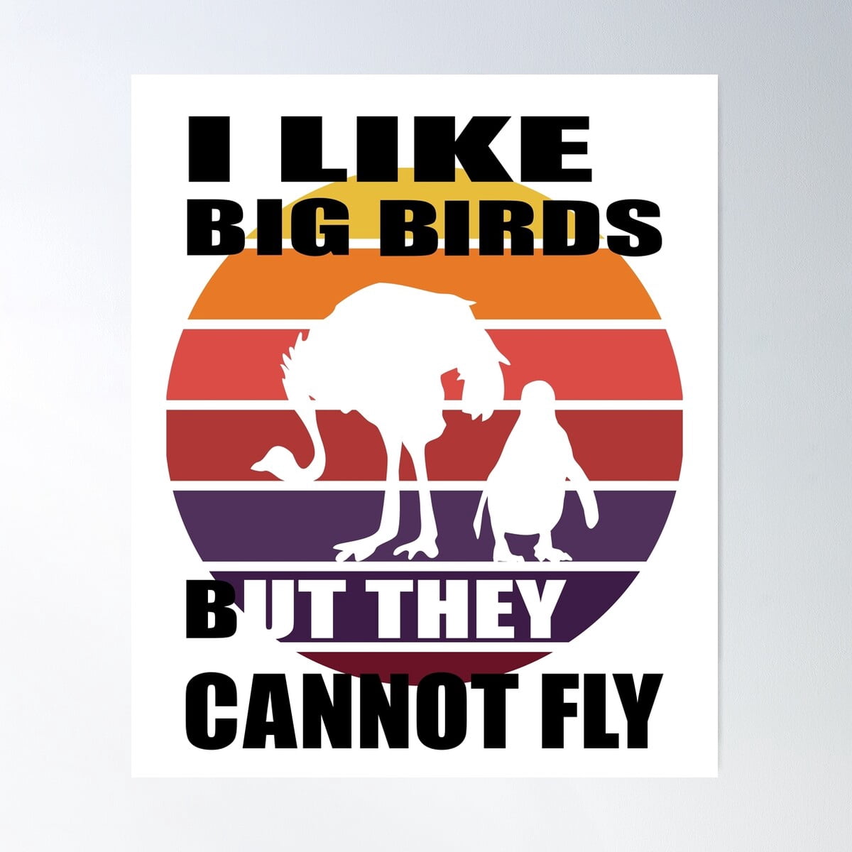 Black Logos Of I Like Big Birds But They Cannot Fly. Flightless Birds ...