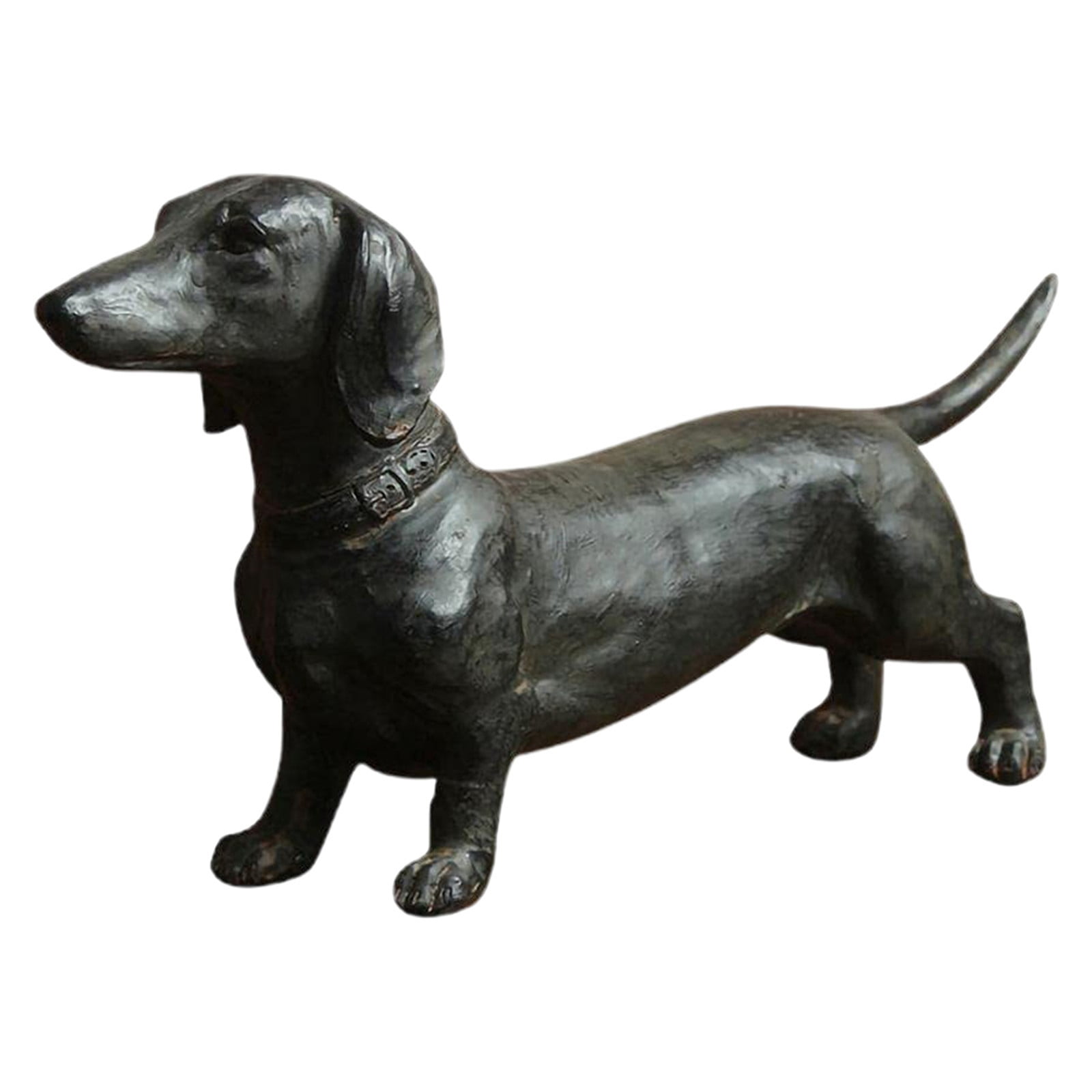 Black Long Dog Resin Statue - Standing Dachshund Sculpture for Home ...