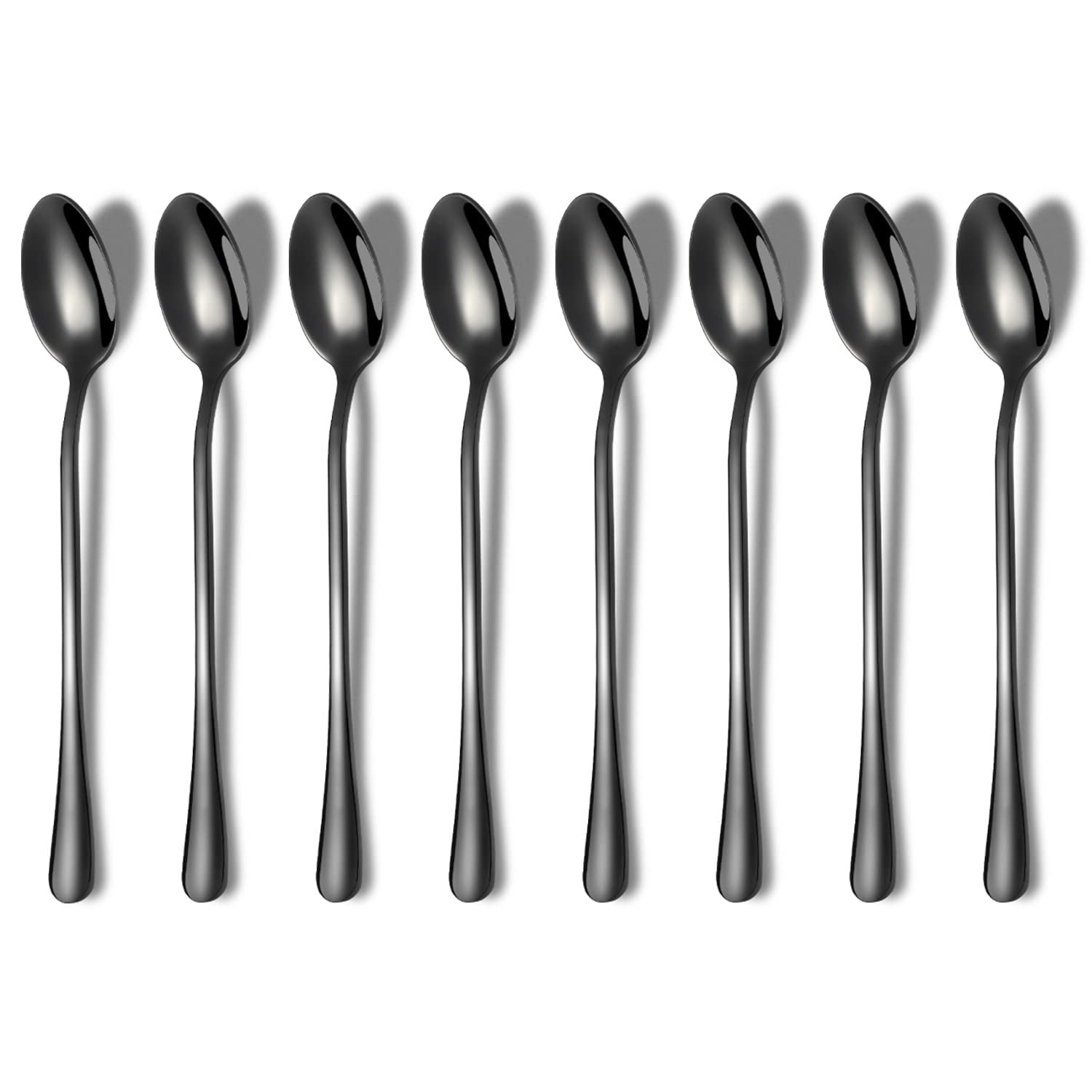 Black Long Handle Spoon, Coffee Stirrers, Premium Stainless Steel ...