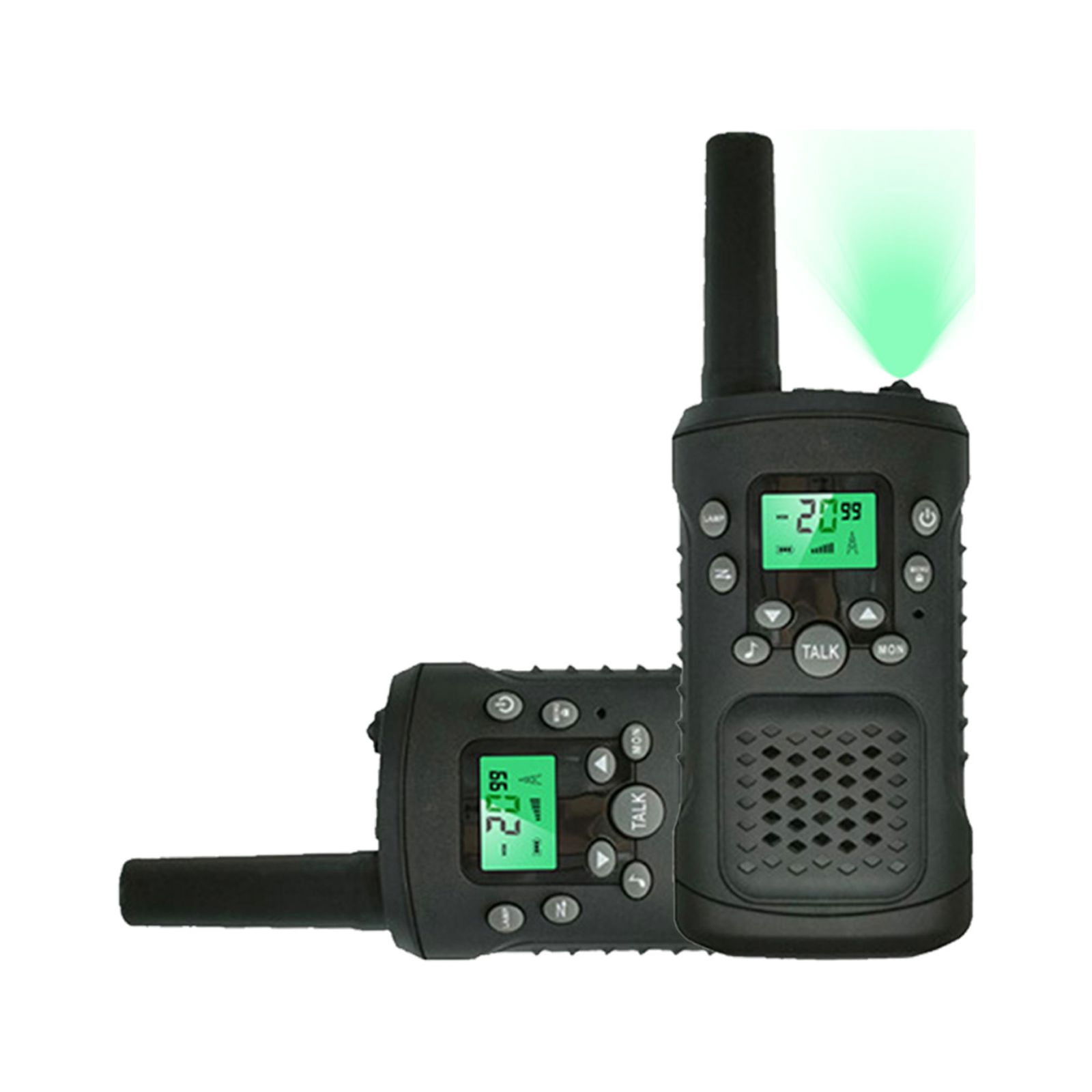 Black Long Range Kids Walkie Talkies 22 Channels 6 Miles Handheld Radio ...