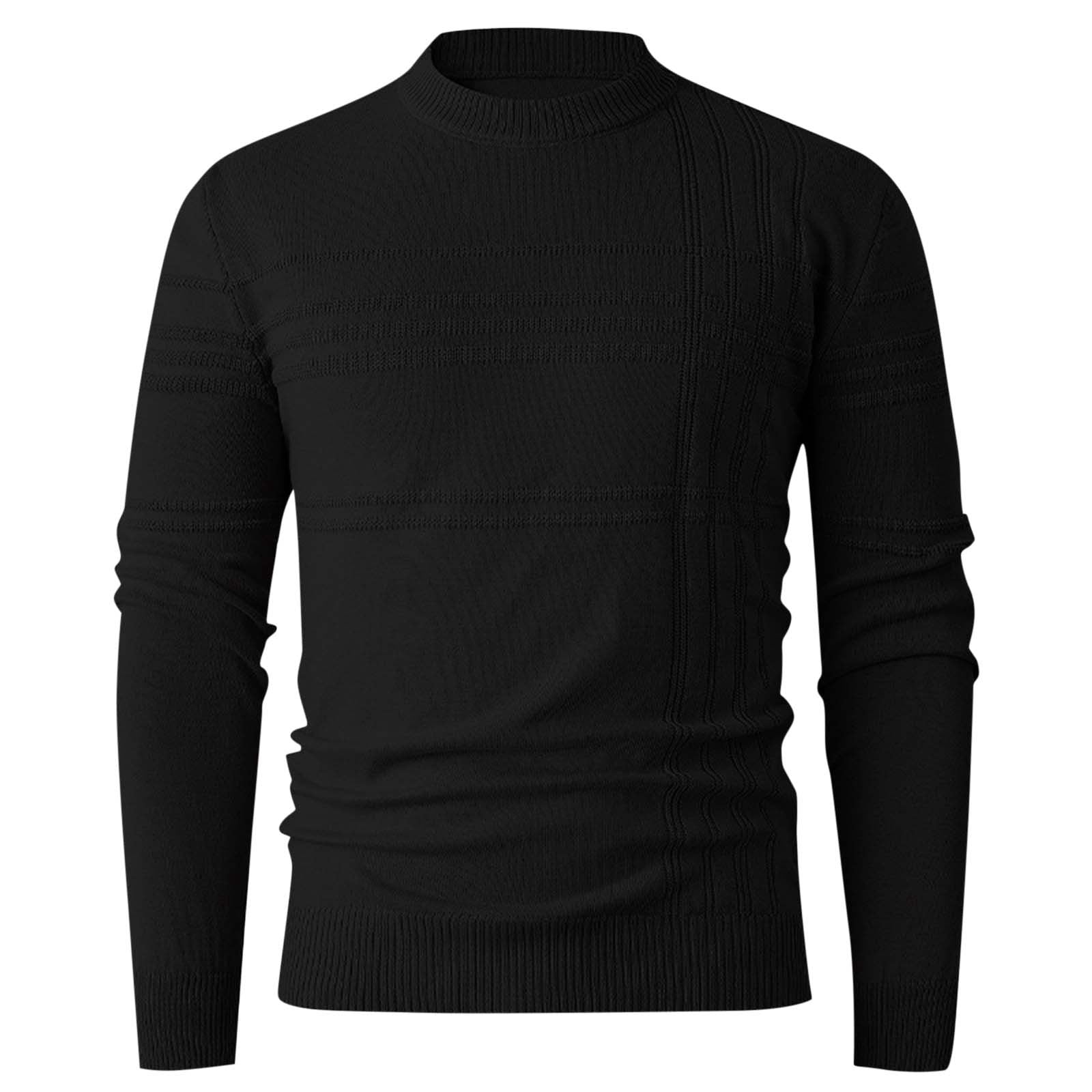 Black Long Sleeve for Man Winter Fall Boat Neck Sweater Lounge Crochet ...