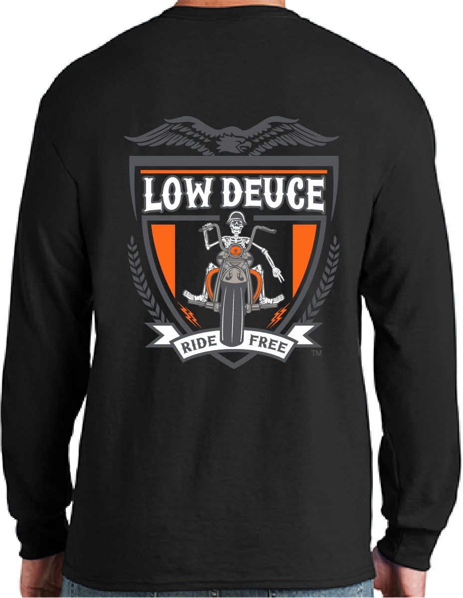 Black Long Sleeve Motorcycle Shirts for Men, Biker Shirts Shirts for ...