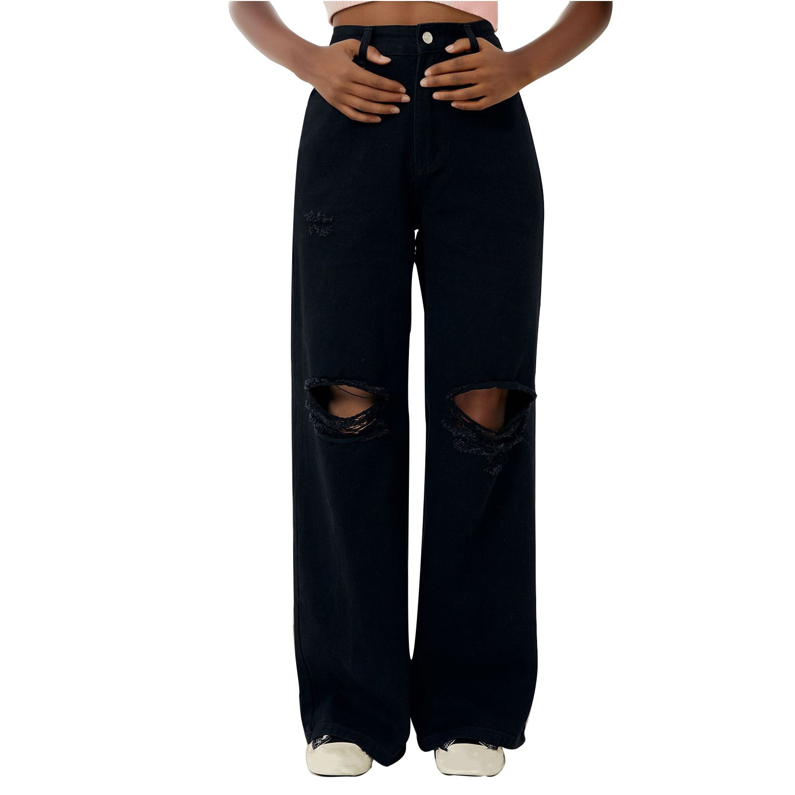 Black Loose Fit for Women Fall Summer Denim Brunch Western High Waisted ...