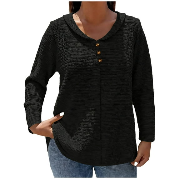 Black Lounge T Shirt for Women Winter Fall Long Sleeve High Neck Loose ...