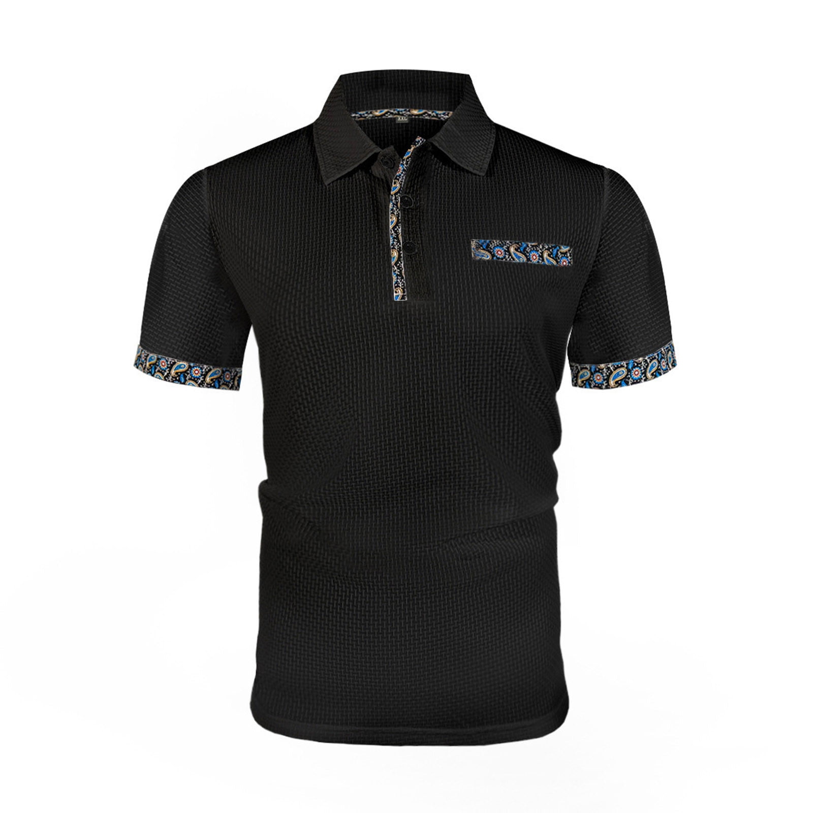 Black Lounge Tshirts for Mens Summer Fall Short Sleeve Turtle Neck ...