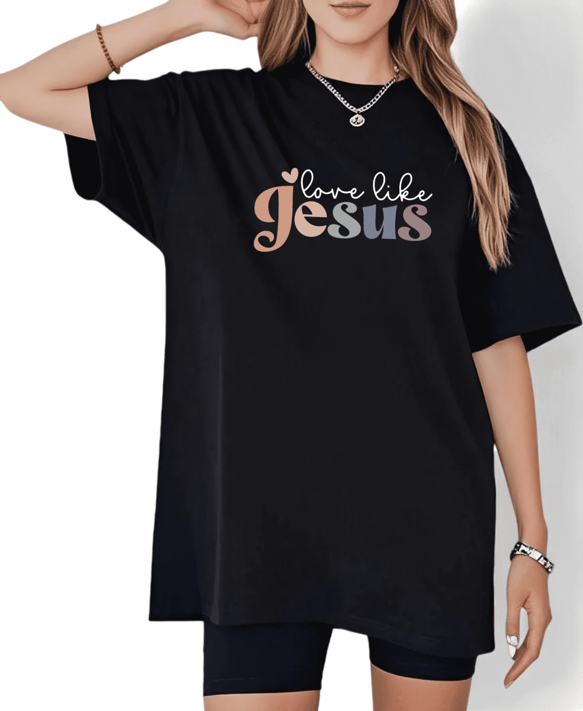 Black Love Like Jesus Retro Color T-Shirt Christian Faith Religious ...