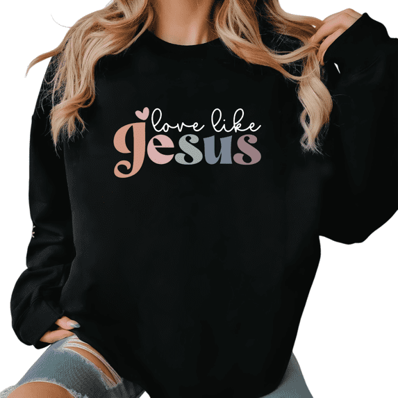 Black Love Like Jesus Retro Crewneck Christian Faith Religious Belief ...