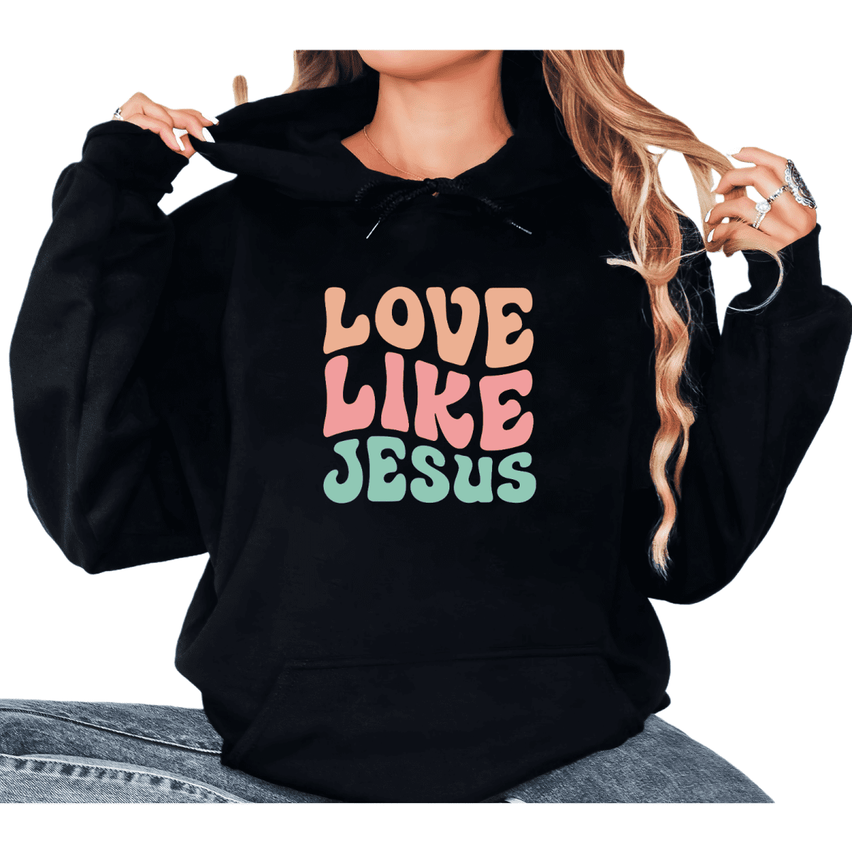 Black Love Like Jesus Retro Groovy Hoodie Christian Faith Religious ...
