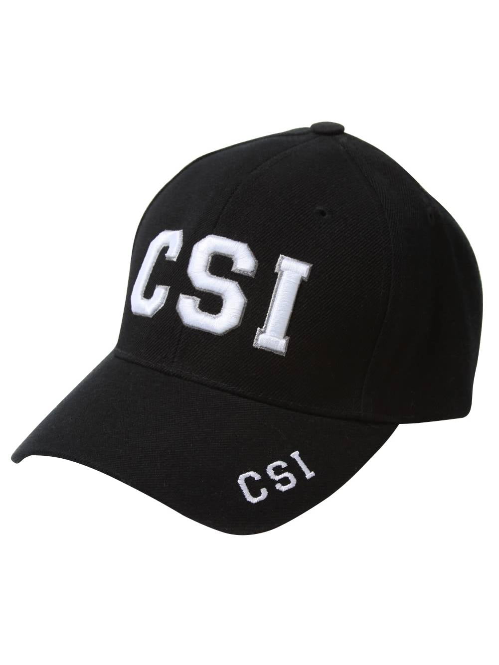 Black Low Profile CSI Text Style Hat - Walmart.com