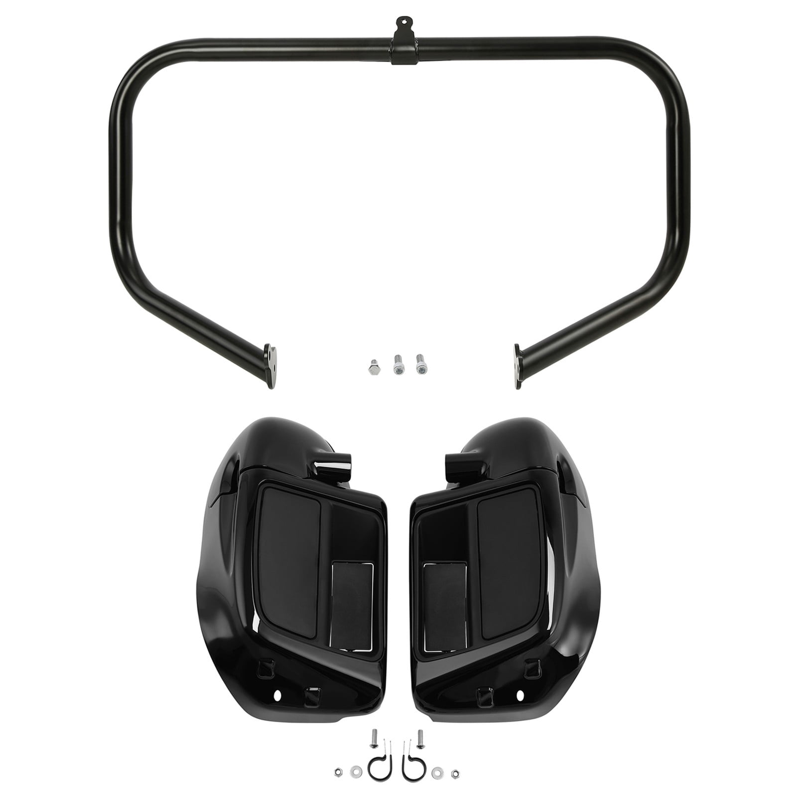 Black Lower Vented Fairings Engine Guard Bar Fit For Harley Road Glide ...