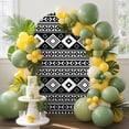 Black Lozenge Arch Backdrop Cover, 4FT, Coastal Geometric Striped Folk ...