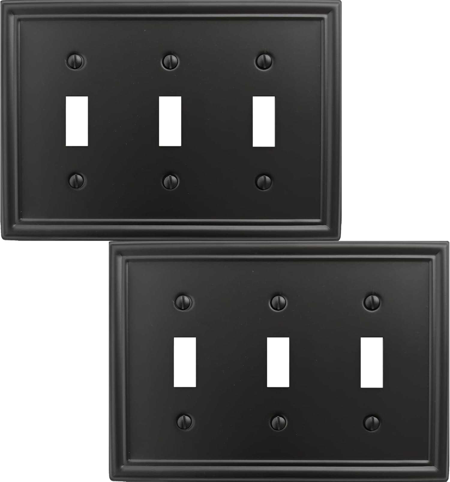 Black Luca Wall Plate, 3-Gang Triple Toggle Light Cover, 2- Modern ...