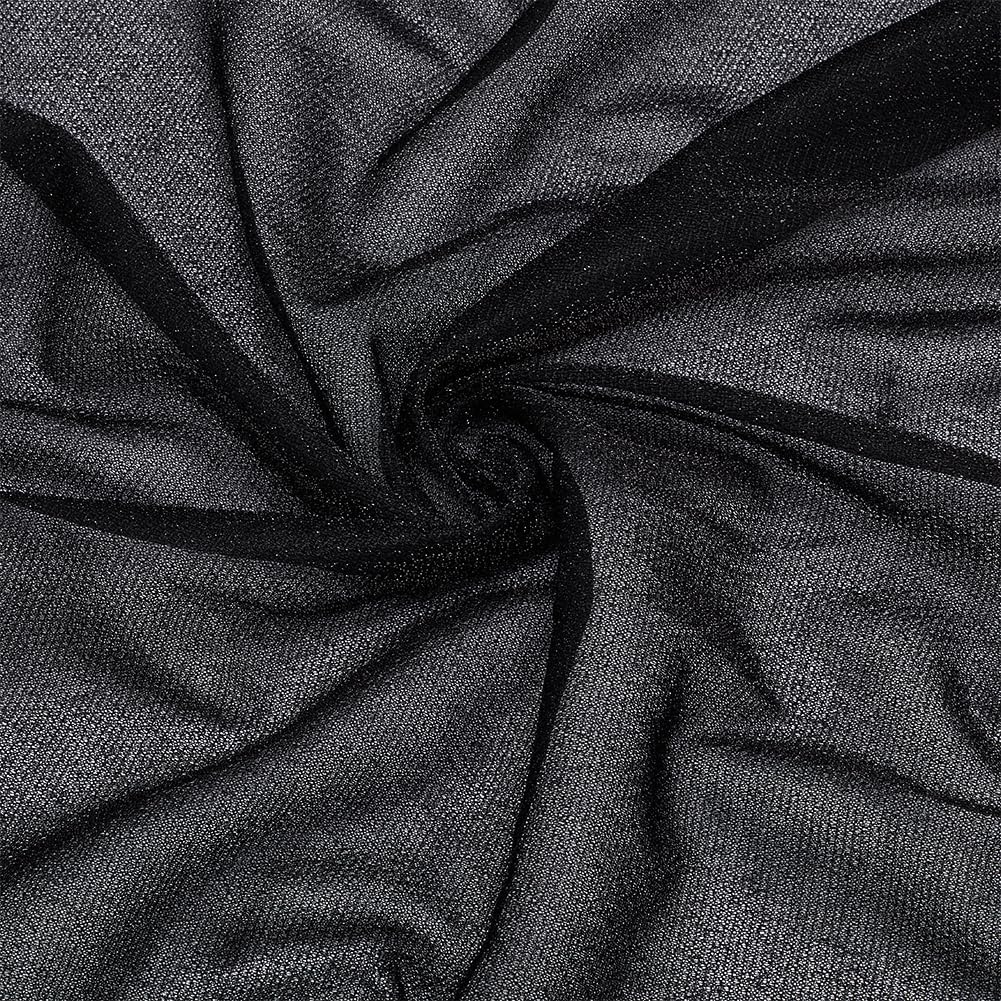 Black Lurex Polyester Stretch Fabric 2.2yards×59inch Metallic Lurex ...