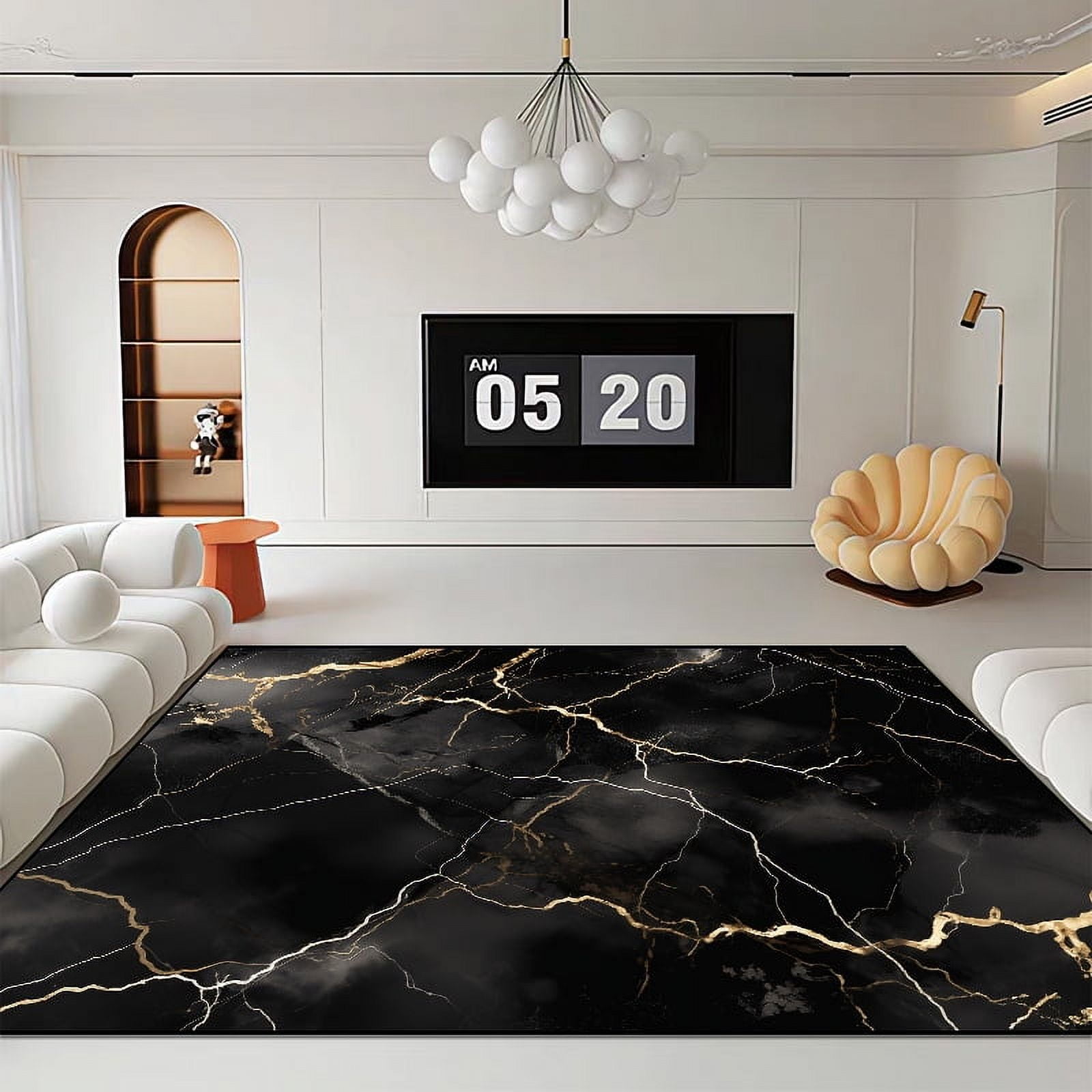 Black Luxury Style Carpets for Living Room Lounge Coffee Tables ...