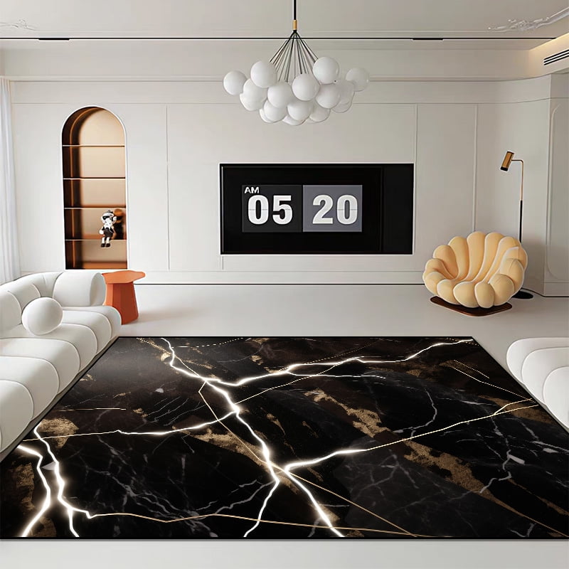 Black Luxury Style Carpets for Living Room Lounge Coffee Tables ...