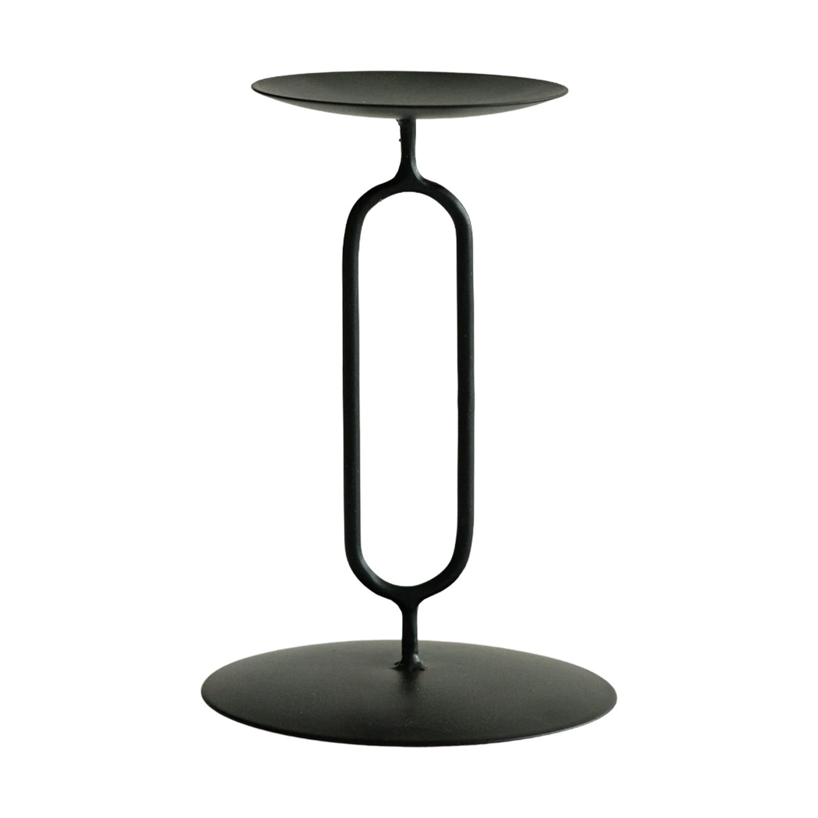 Black M Scandinavian O-Shaped Iron Candlestick, Black, Various Sizes ...